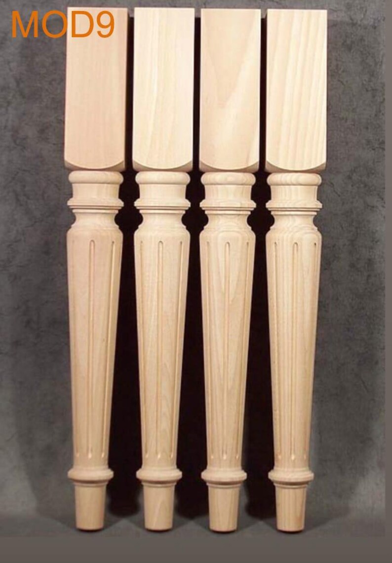 Handmade Linden Wood Turned Table Legs: Classic Design (set of 4 ...