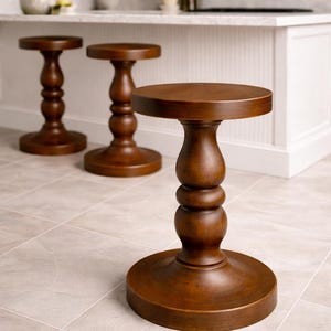 Turned Linden Wood Stool: Handmade Bar/kitchen Chair (26"x12”) - Etsy