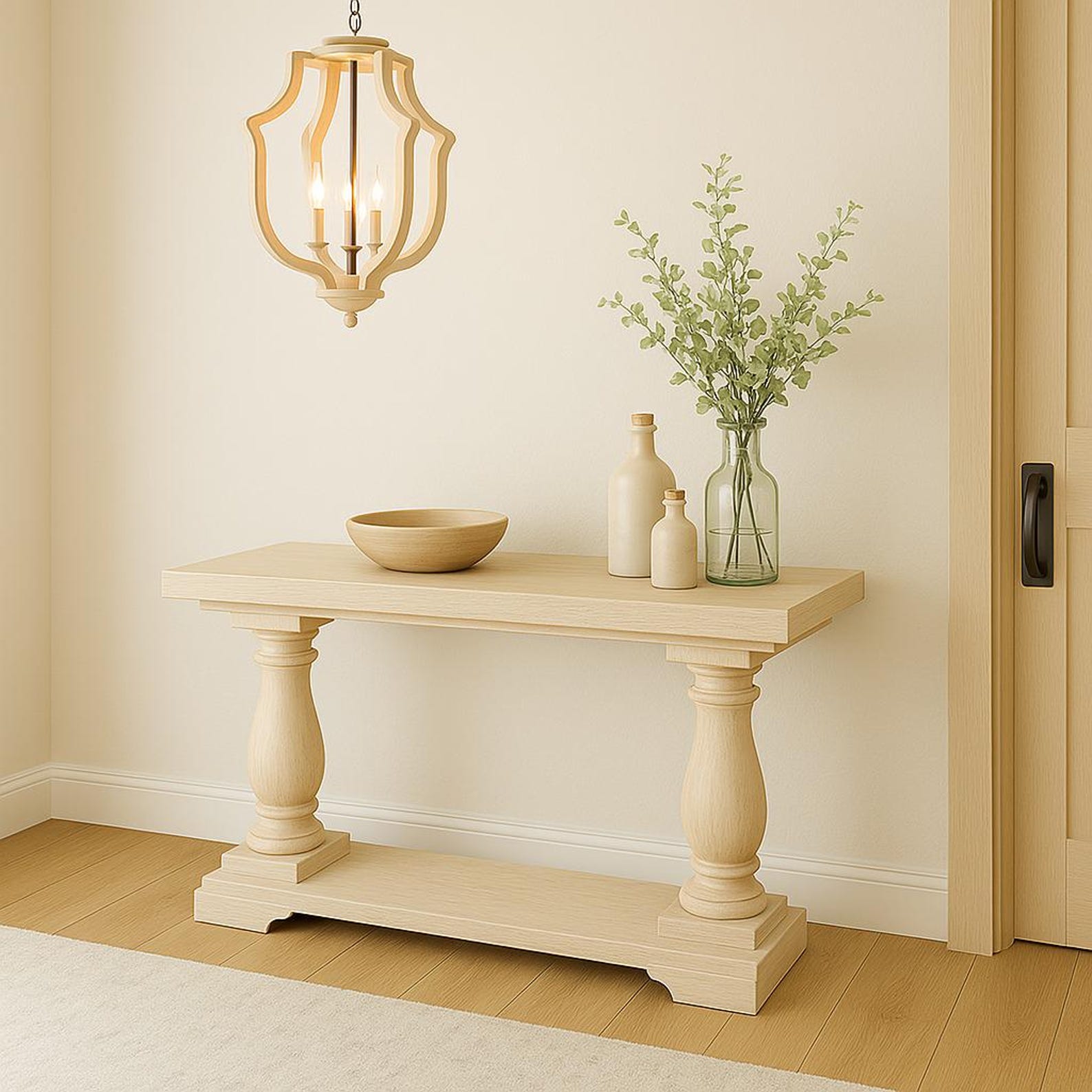 Wooden Console, Wooden Console Table, Wooden Console Table With Turned ...