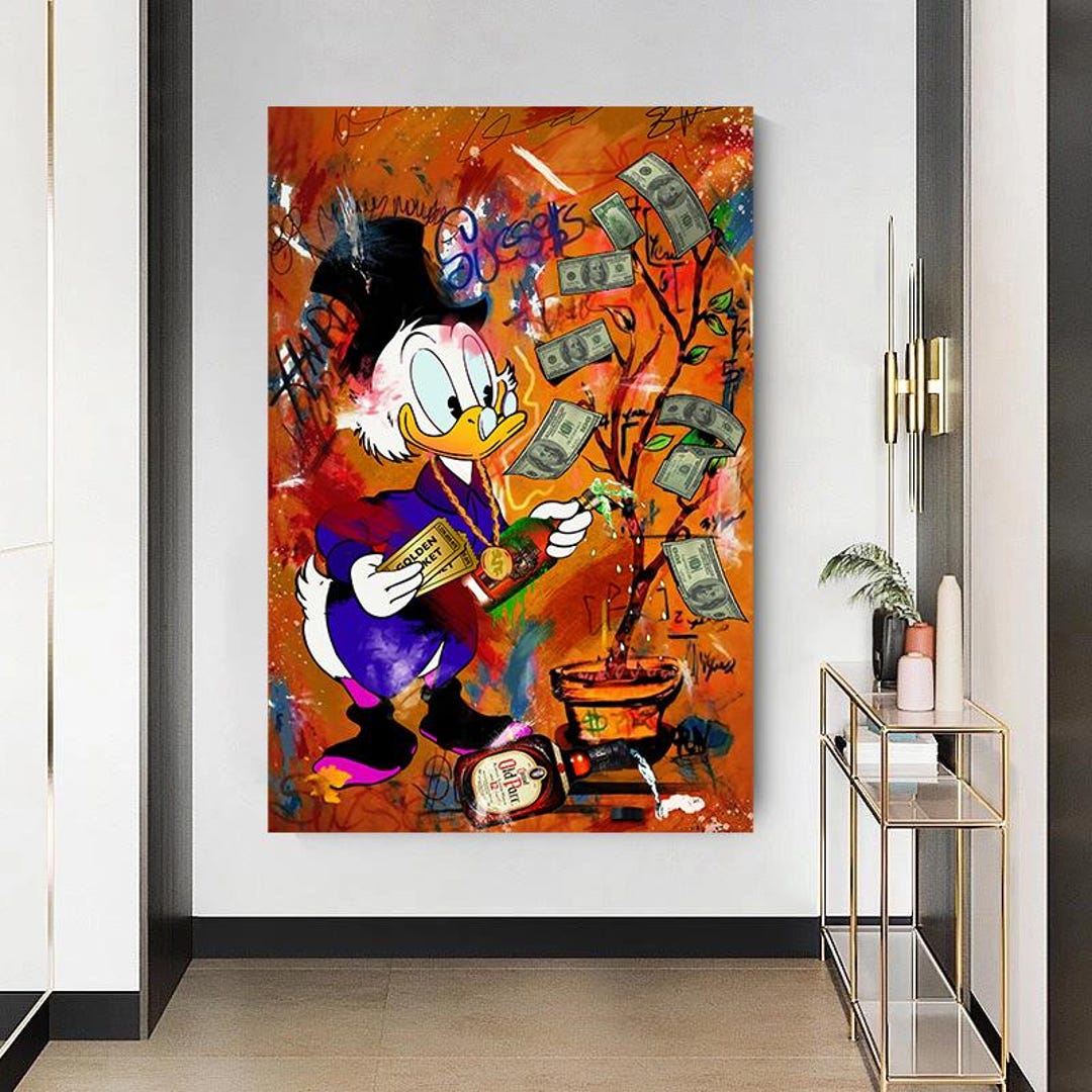 Canvas Pop Art Scrooge Mcduck Tree Art Pictures Wall Pictures High ...