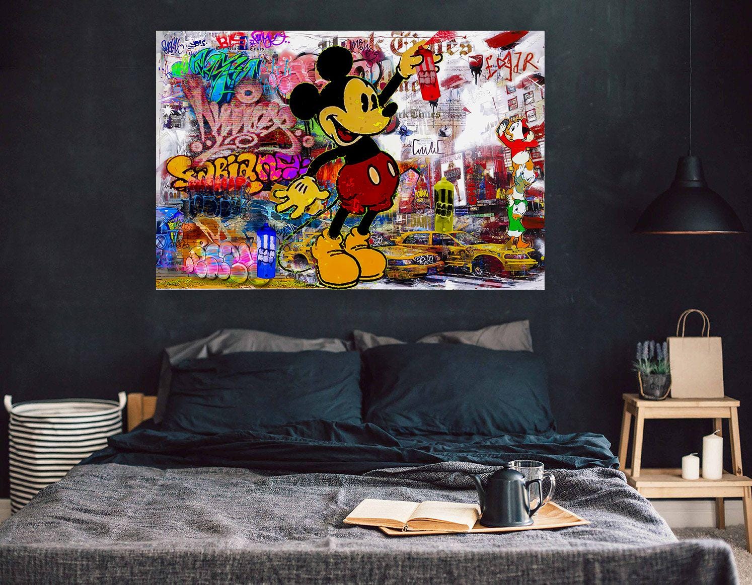 Leinwand Pop Art Micky Maus Graffiti Kunst Bilder Wandbilder ...