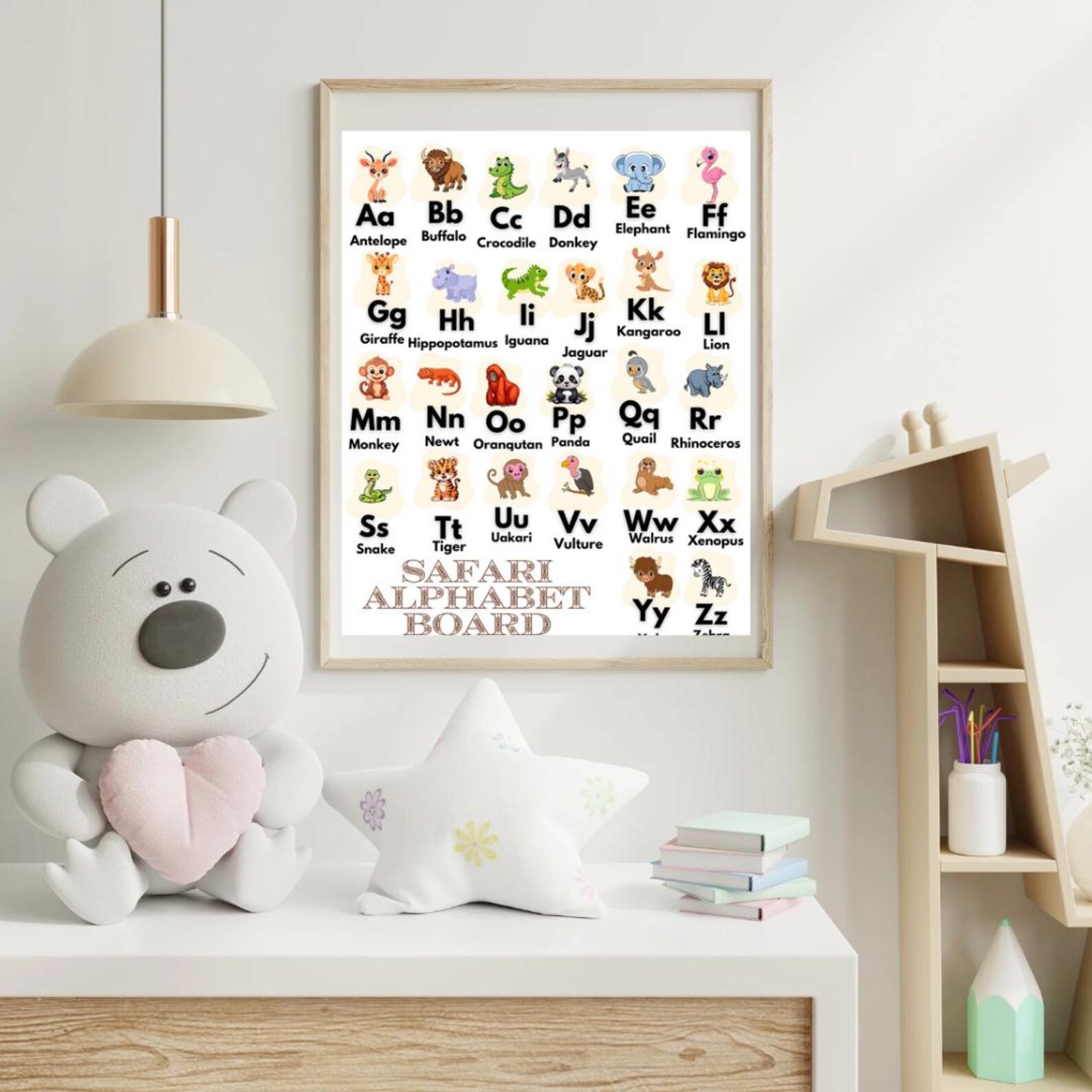 Kids Safari Animal Alphabet Poster - Teacher Learning Tool - Etsy