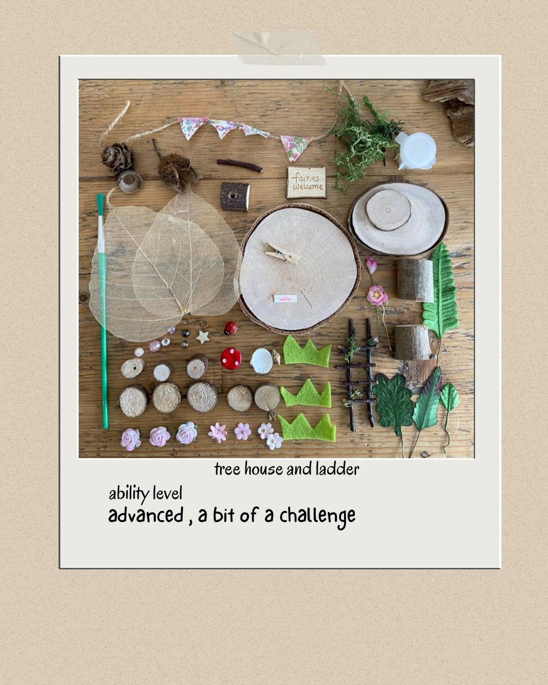 Diy Fairy Tree House With Table , Step Ladder and Tiny Liberty Print ...