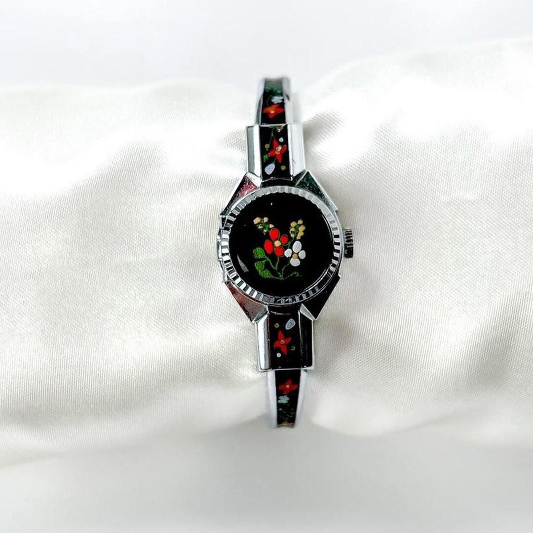Vintage Womens Peek-a-boo Silver Floral Wind-up Watch - Etsy