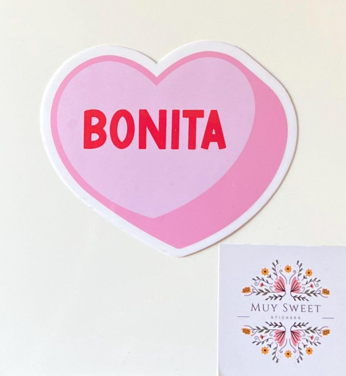 Bonita Candy Heart Sticker: Spanish Affirmation, Laptop Decal - Etsy