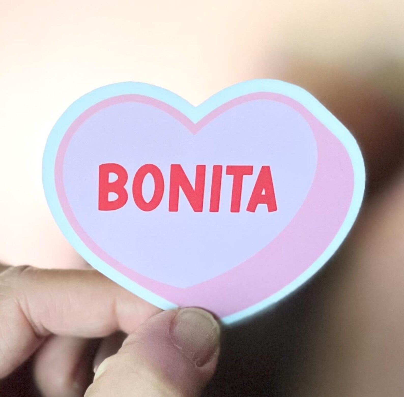 Bonita Candy Heart Sticker: Spanish Affirmation, Laptop Decal - Etsy