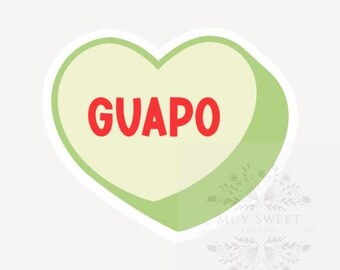 Ojitos Candy Heart Sticker Spanish Affirmation, Cute Love Decor, Heart ...