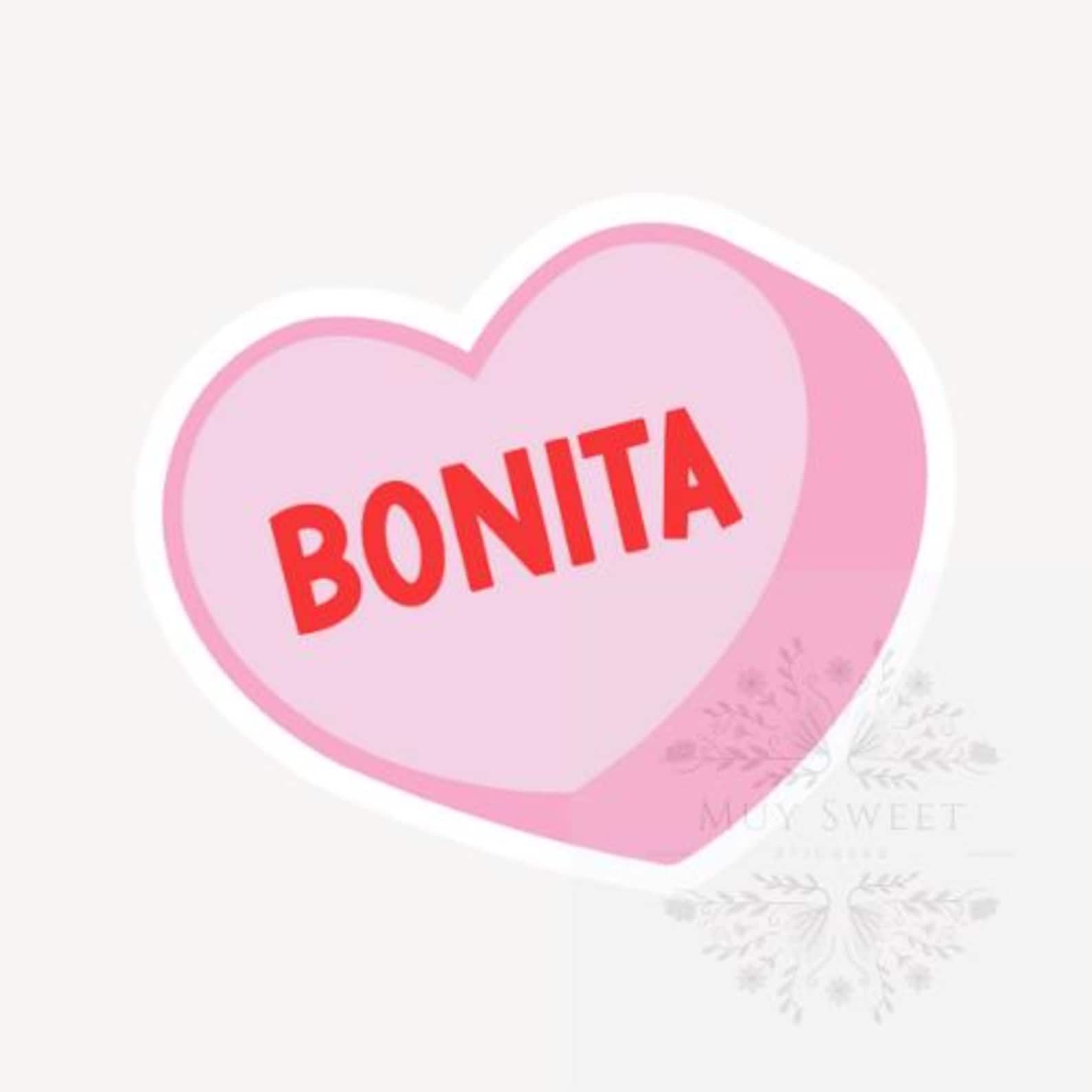 Bonita Candy Heart Sticker: Spanish Affirmation, Laptop Decal - Etsy