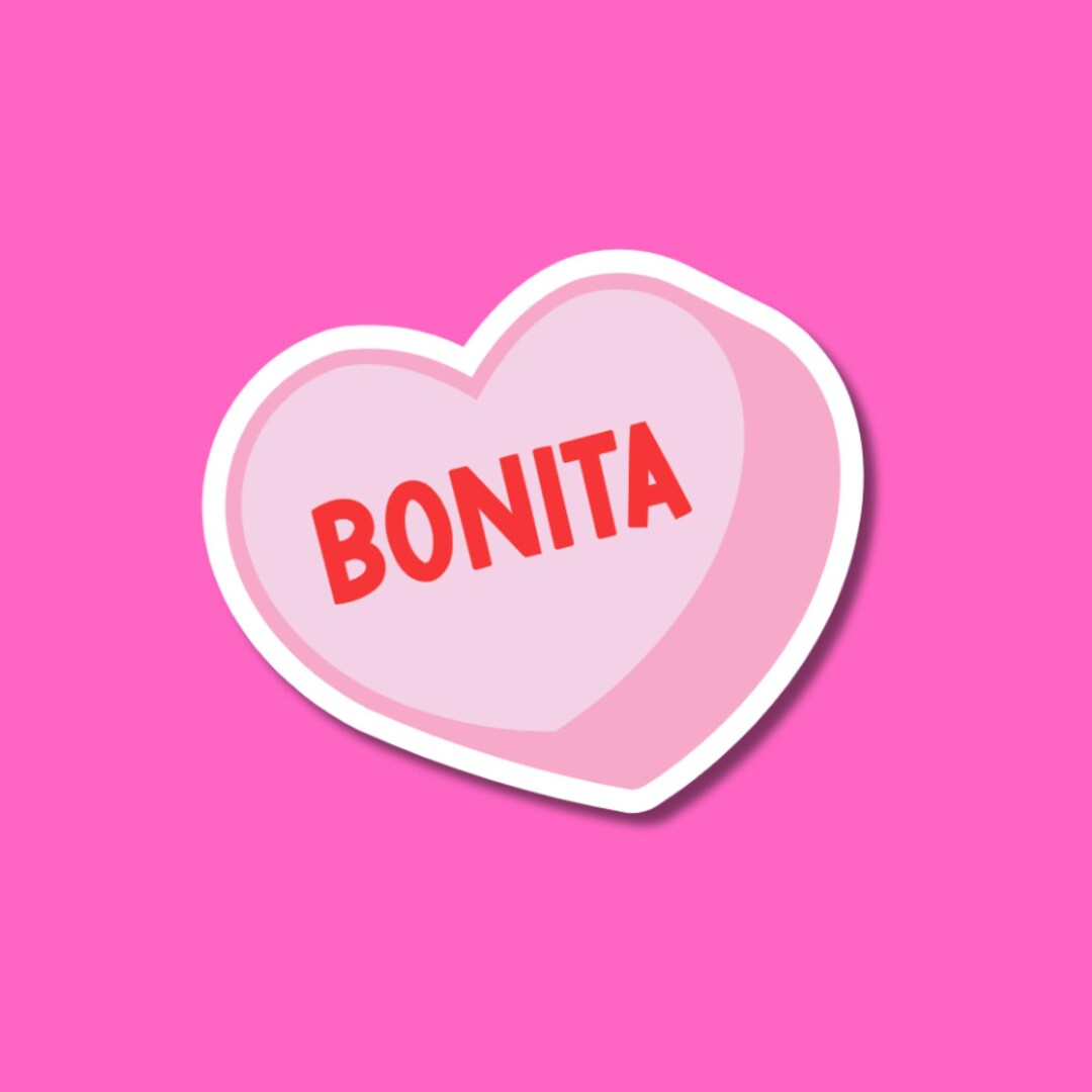 Bonita Candy Heart Sticker: Spanish Affirmation, Laptop Decal - Etsy