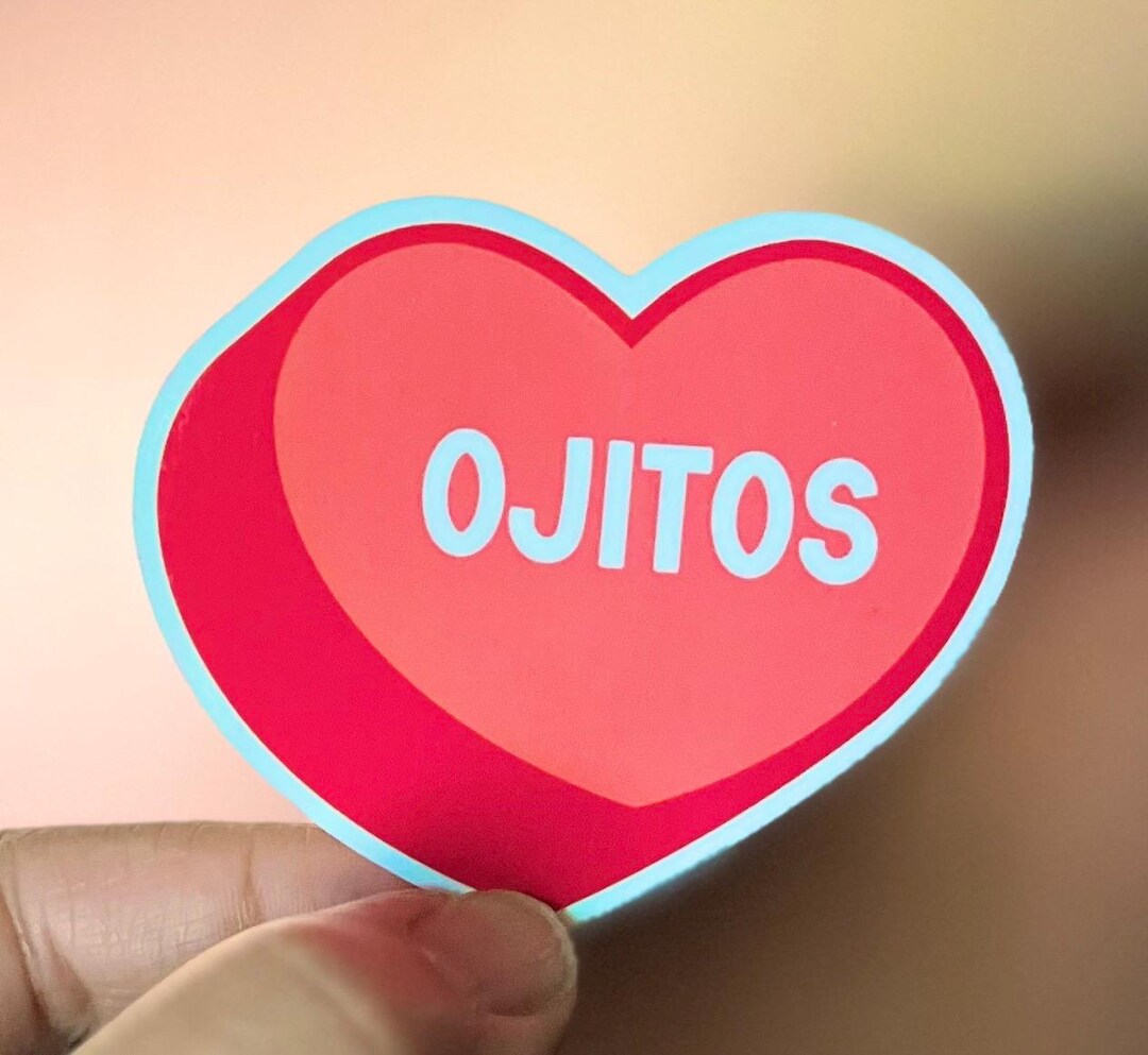 Ojitos Candy Heart Sticker – Spanish Affirmation, Cute Love Decor ...