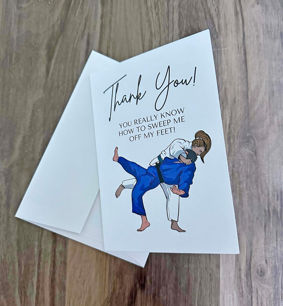 Thank You Jiu Jitsu Card for Friend, Family, Boyfriend - Funny Jiu ...
