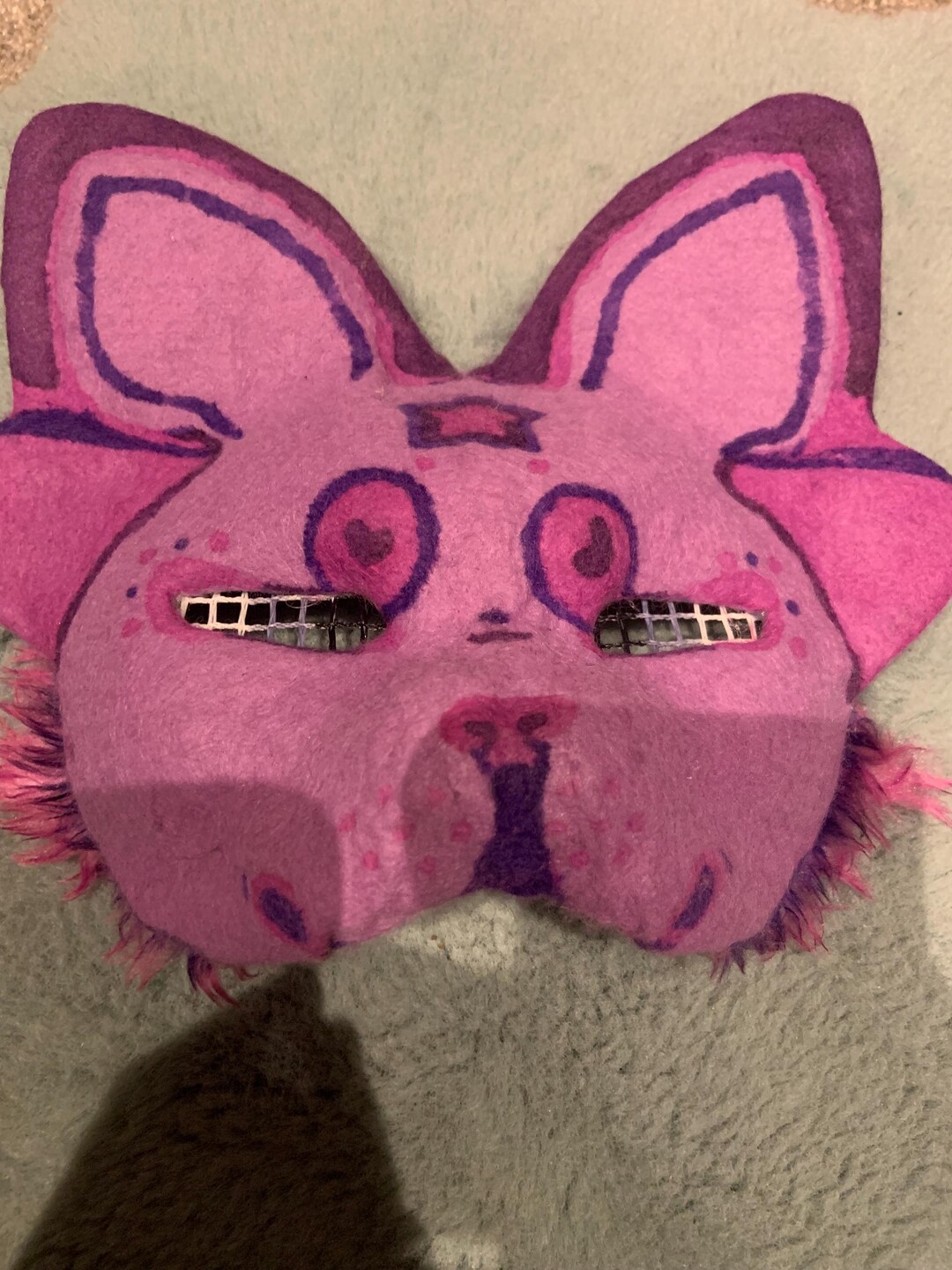 Purple Axolotl Therian / Furry Mask With Blue Eyes - Etsy