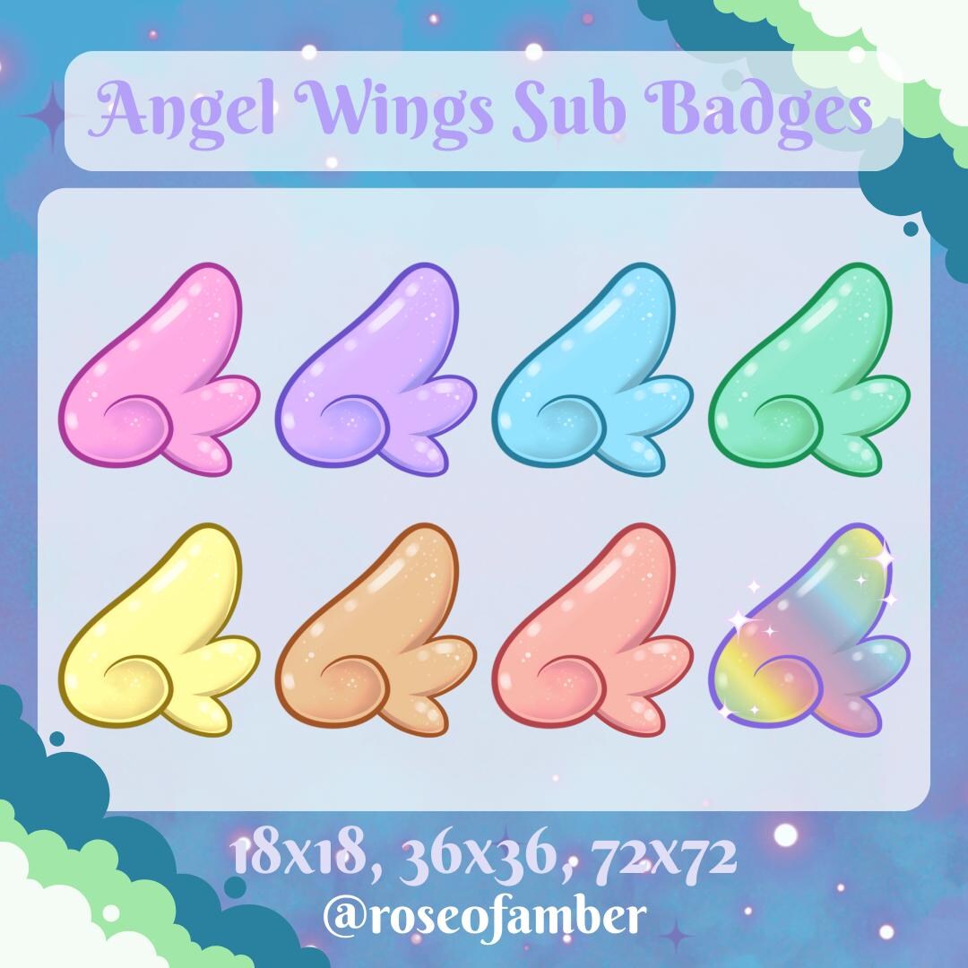 Cute Angel Wing Sub Badges - Etsy