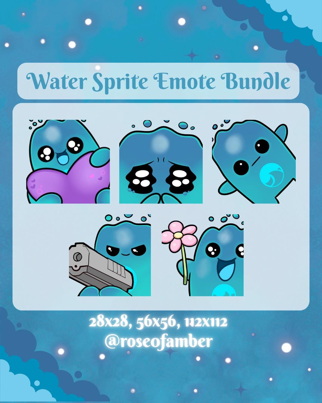 Water Sprite 6-pack Emotes Discord, Twitch, or Youtube - Etsy