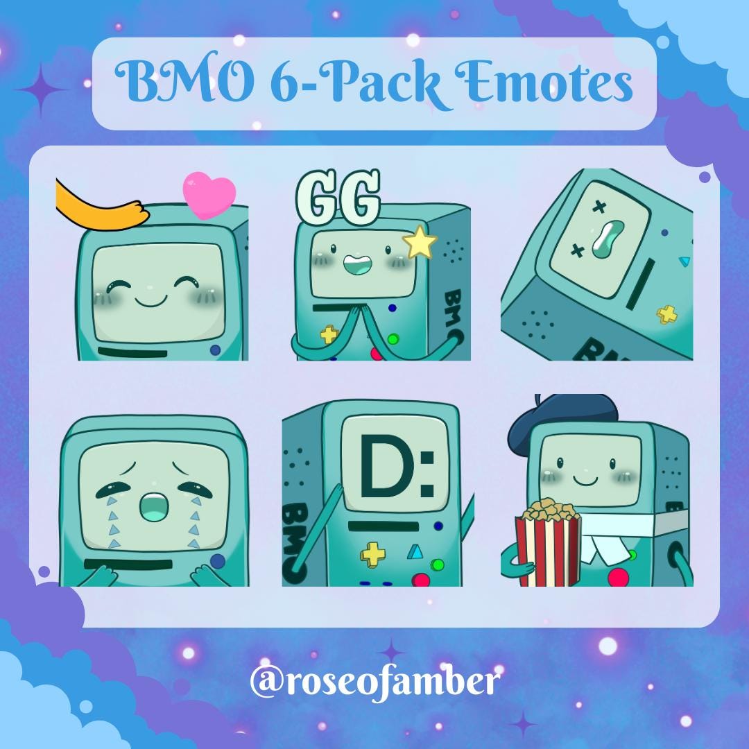 BMO Adventure Time 6-pack Emotes Discord, Twitch, or Youtube - Etsy