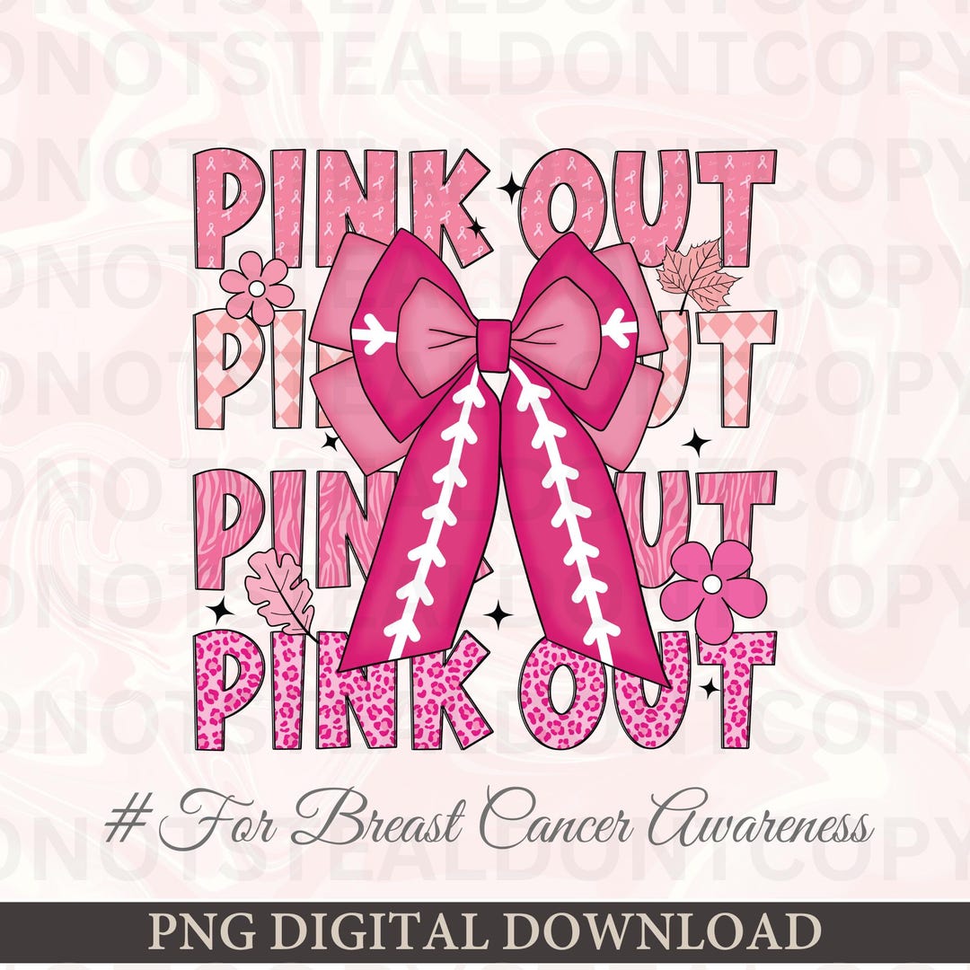 Pink Out Cancer PNG, Football Pink Out PNG, Pink Ribbon Game Day Png ...