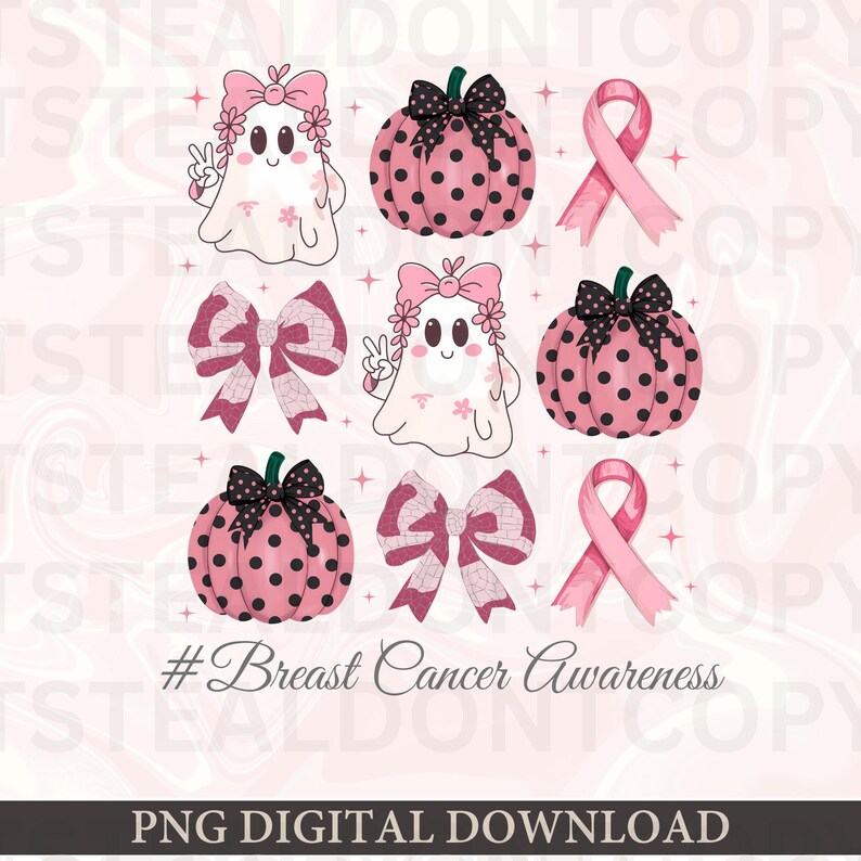 Breast Cancer Ghost Coquette Bow Png, Retro Breast Cancer Png, Breast ...