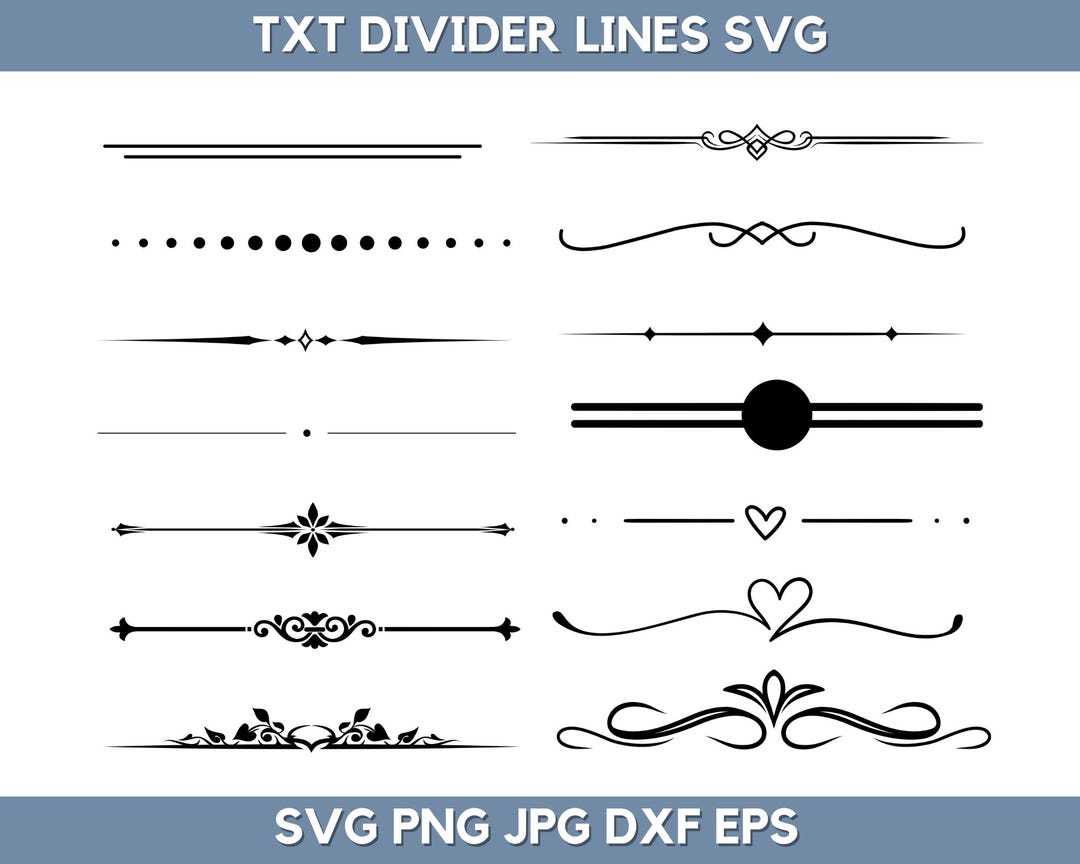 20 Line Divider Svg Bundle, Line Divider Png, Line Divider Cut File ...