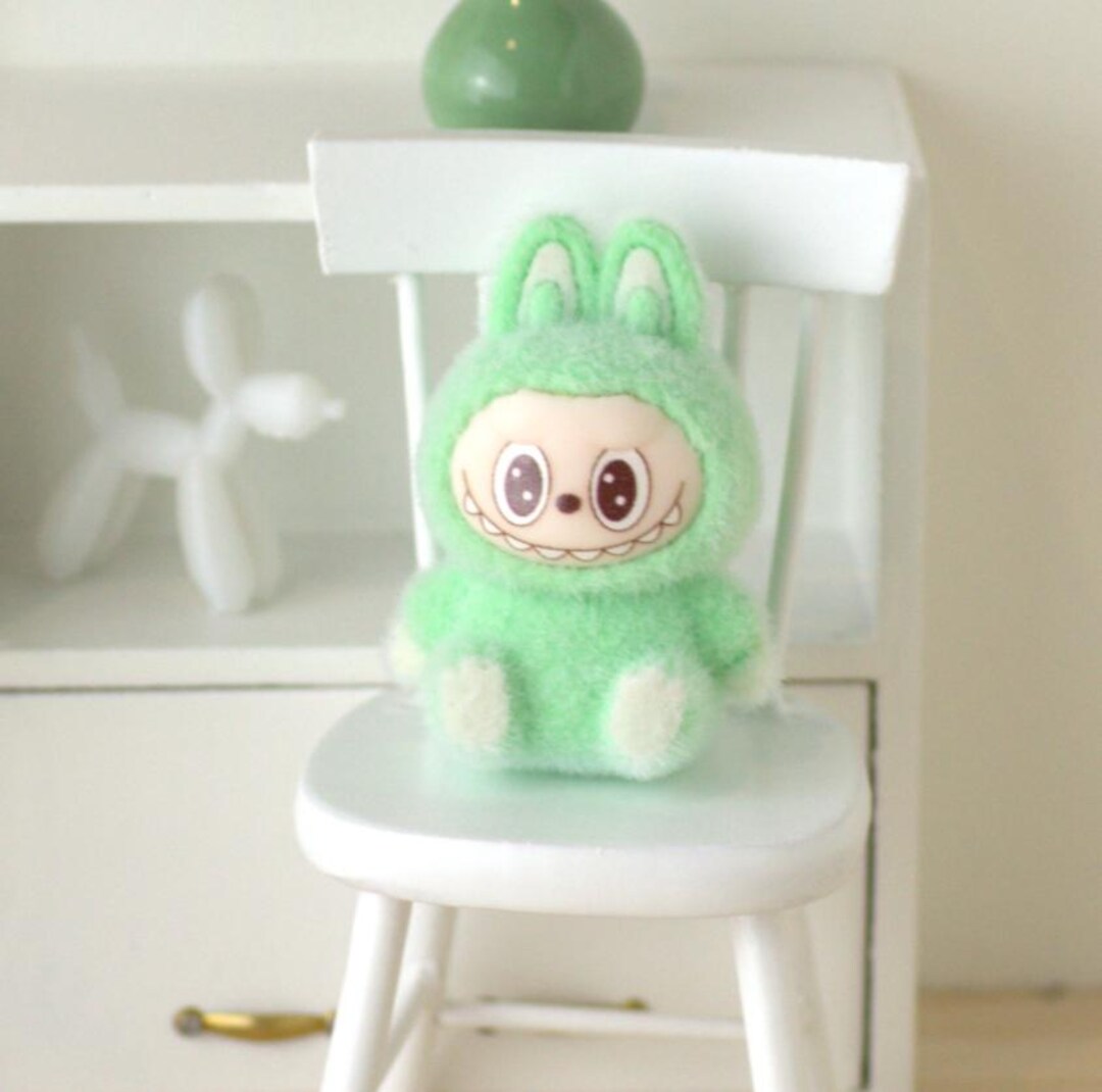 Dollhouse Miniature Green Labubu Mini - Sitting - Etsy