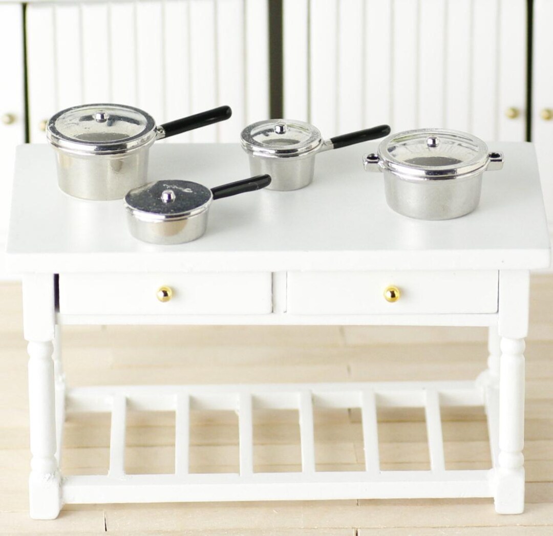 Dollhouse Miniature Cooking Pots Set of 4 - Etsy