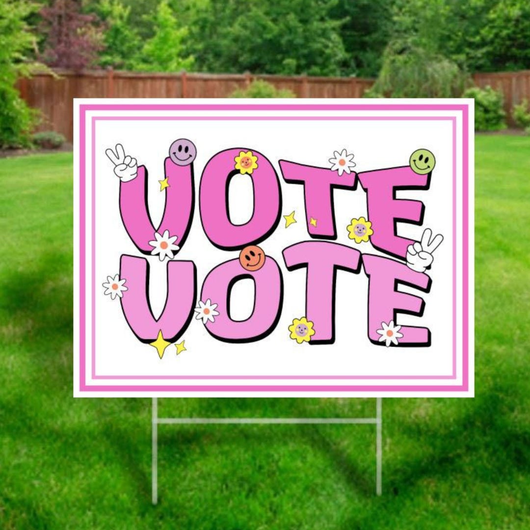 2024 Vote Yard Sign 24x18 Inch Fun and Colorful Election Sign With ...