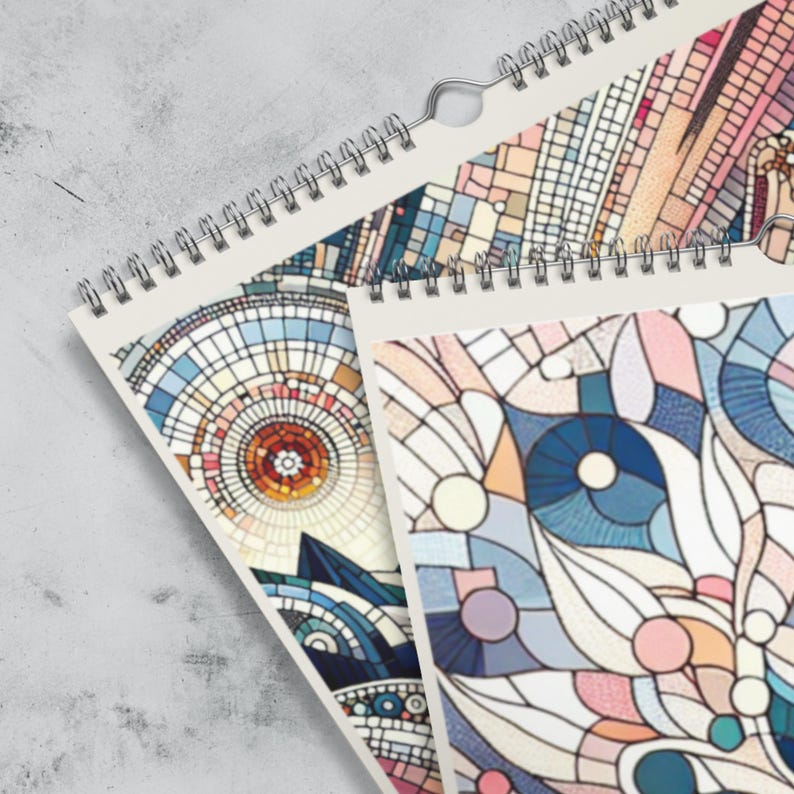 2025 Mosaic Art Wall Calendar Vibrant Monthly Planner With Intricate ...