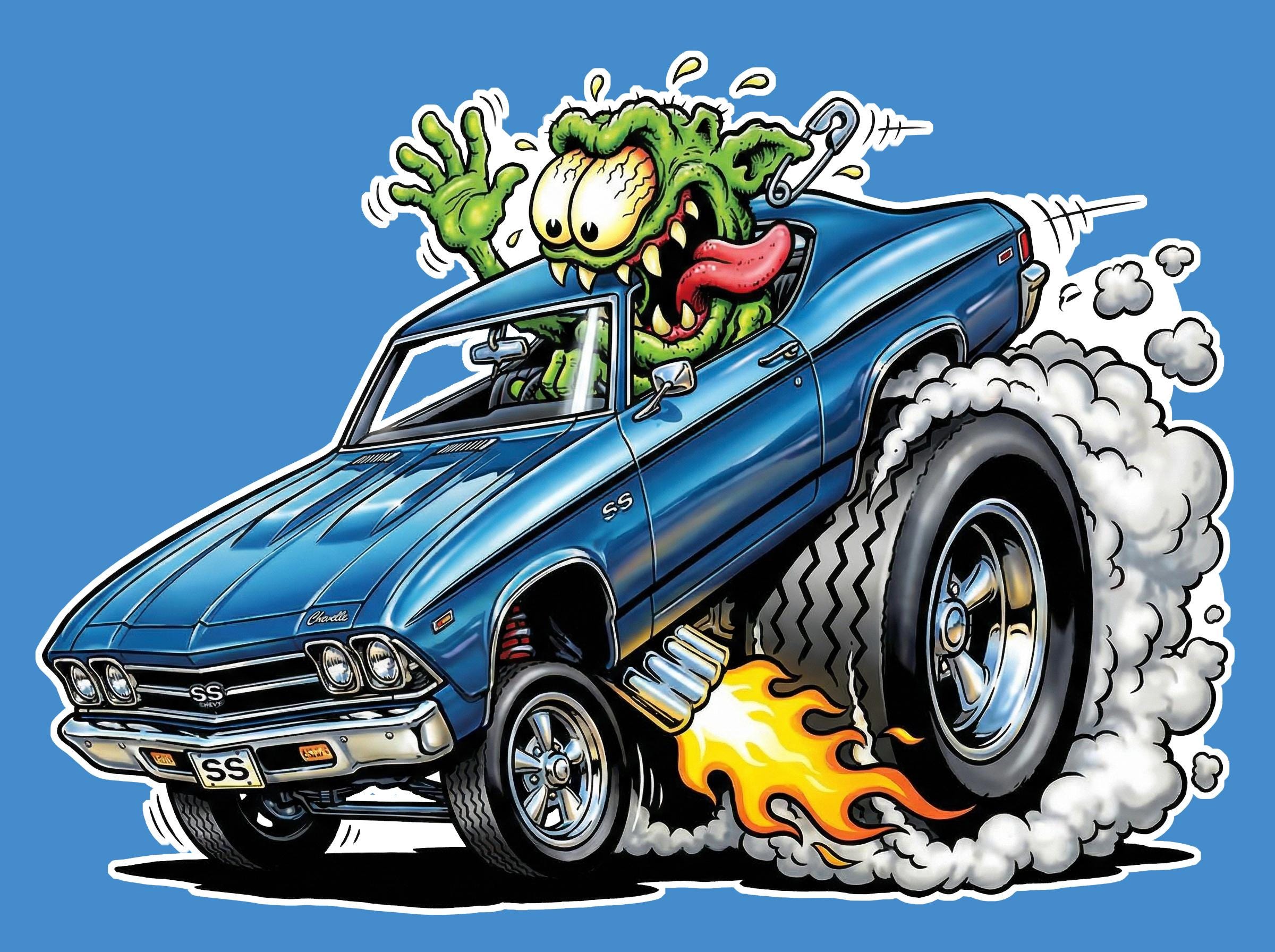 69 Chevelle 5x3 Vinyl Sticker | Hot Rod Art & Kustom Kulture - Etsy