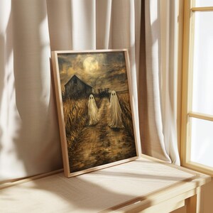Spooky Farmhouse Wall Art Rustic Ghost Print Halloween Haunted Country ...