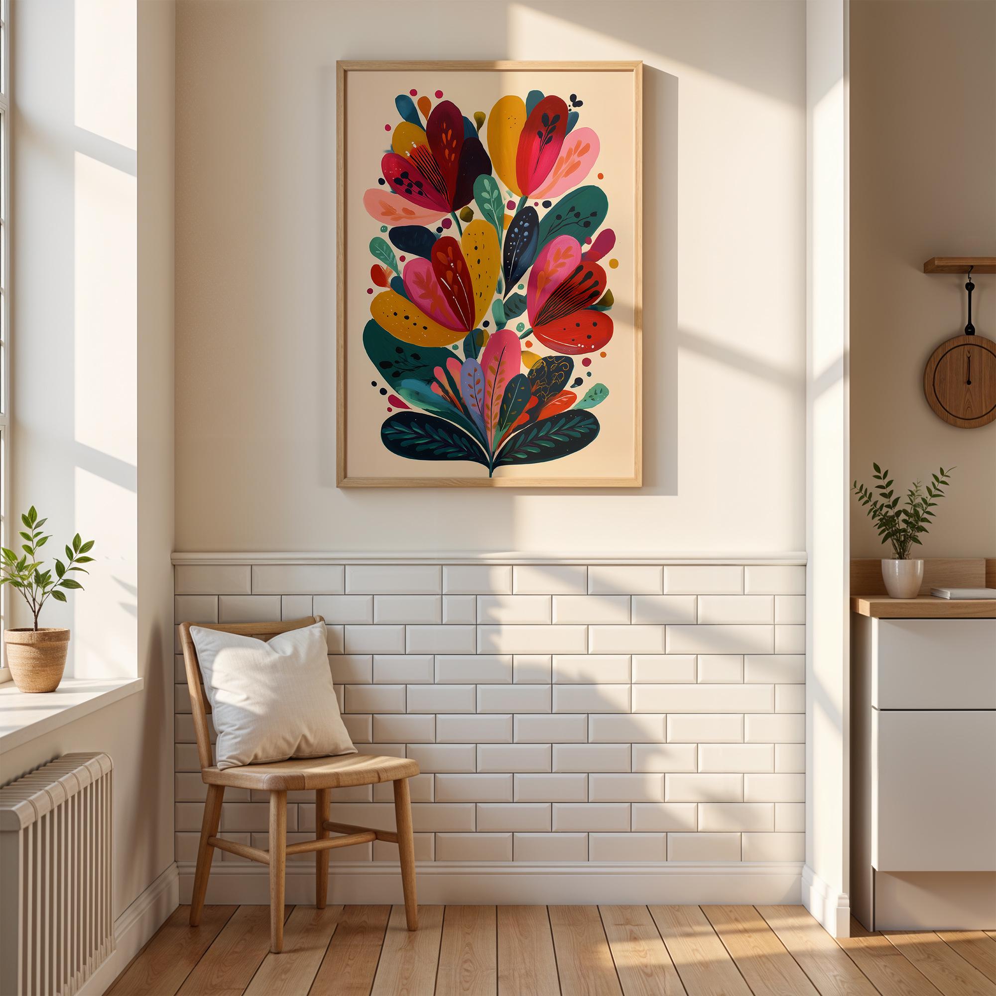 Bold Abstract Floral Digital Wall Art, Scandi Boho Inspired Design ...