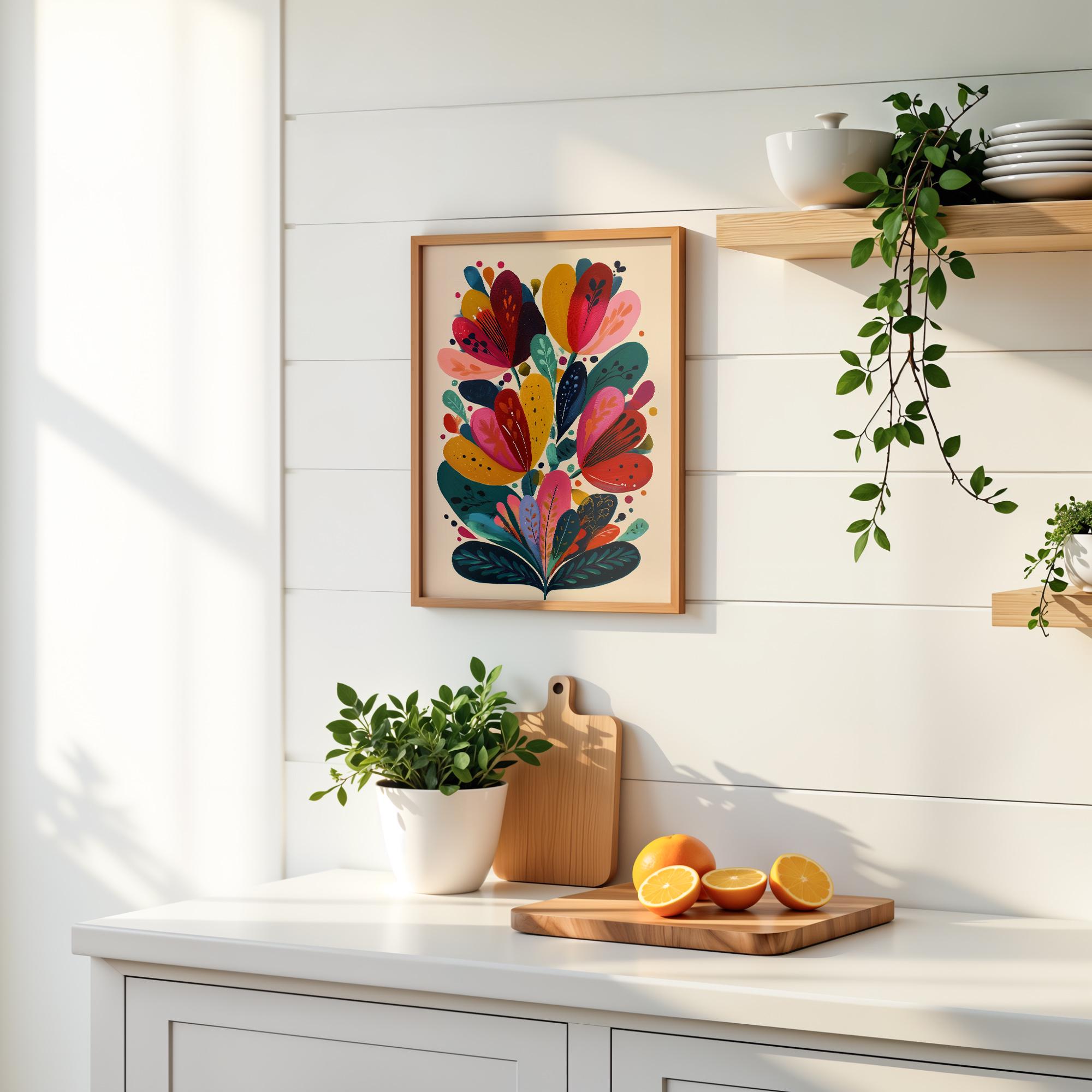 Bold Abstract Floral Digital Wall Art, Scandi Boho Inspired Design ...