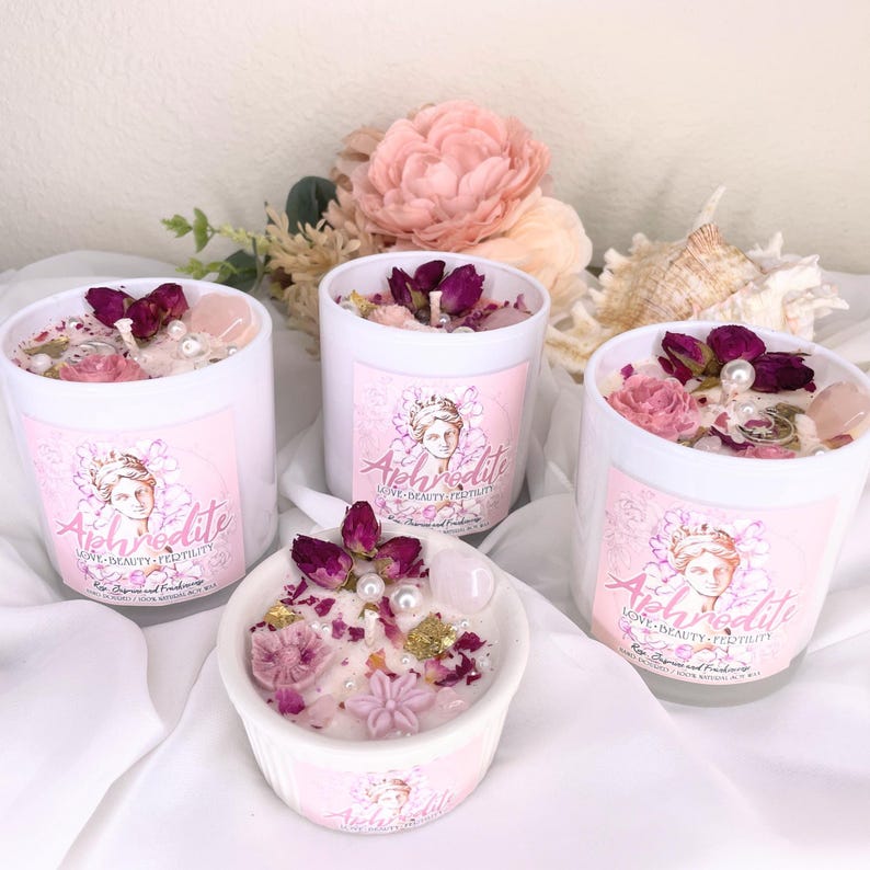 Aphrodite Goddess Candle: Rose, Jasmine & Frankincense Scent - Etsy