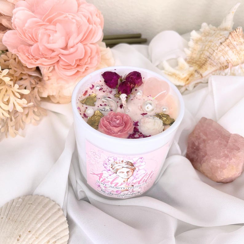 Aphrodite Goddess Candle: Rose, Jasmine & Frankincense Scent - Etsy