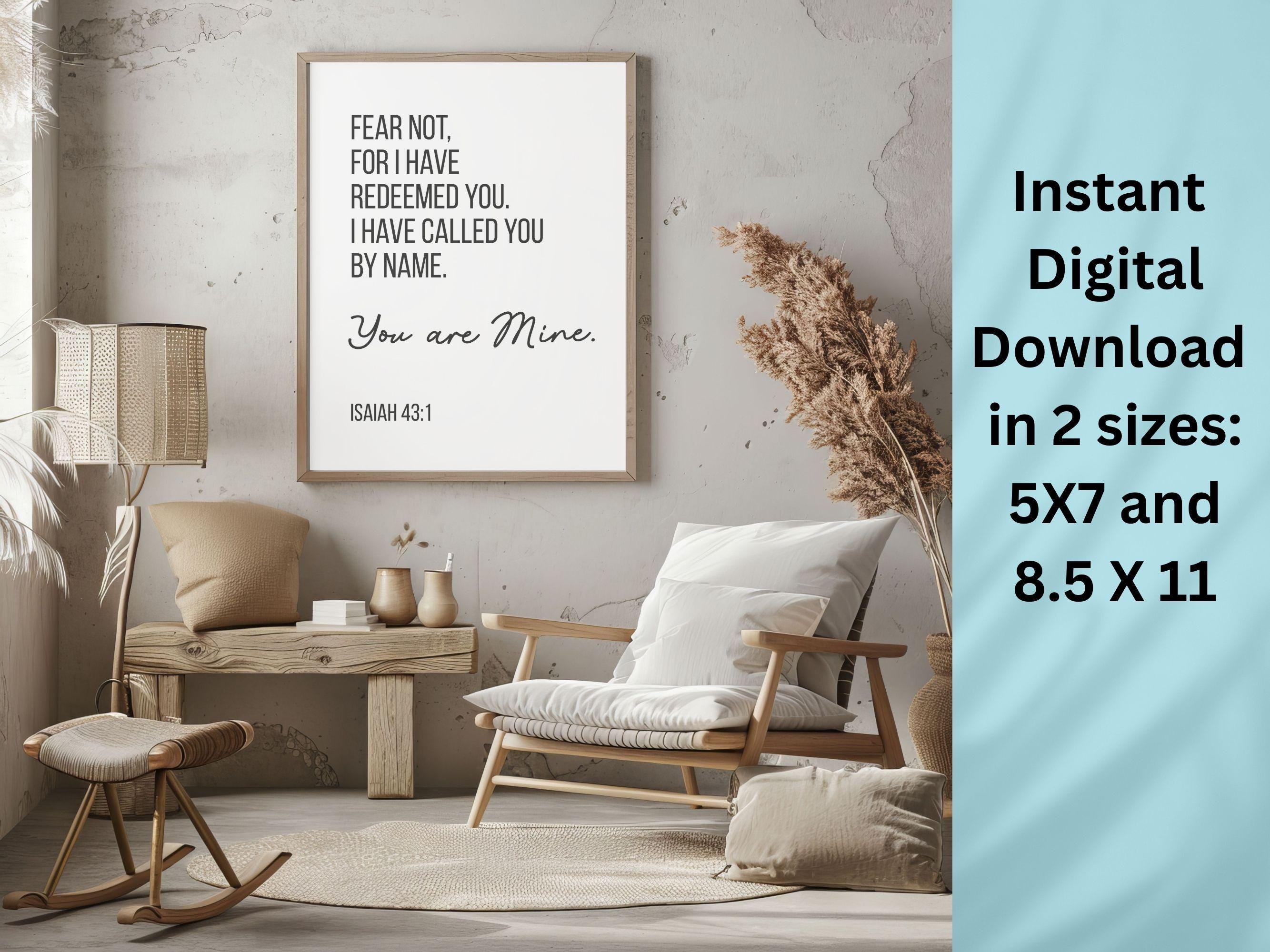 Isaiah 43:1 Digital Print | Bible Wall Decor | Scripture Verse ...