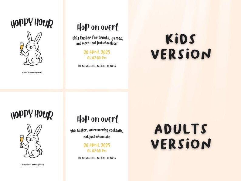 Editable Funny Easter Invitation Template, Fun Bunny Easter Invite ...