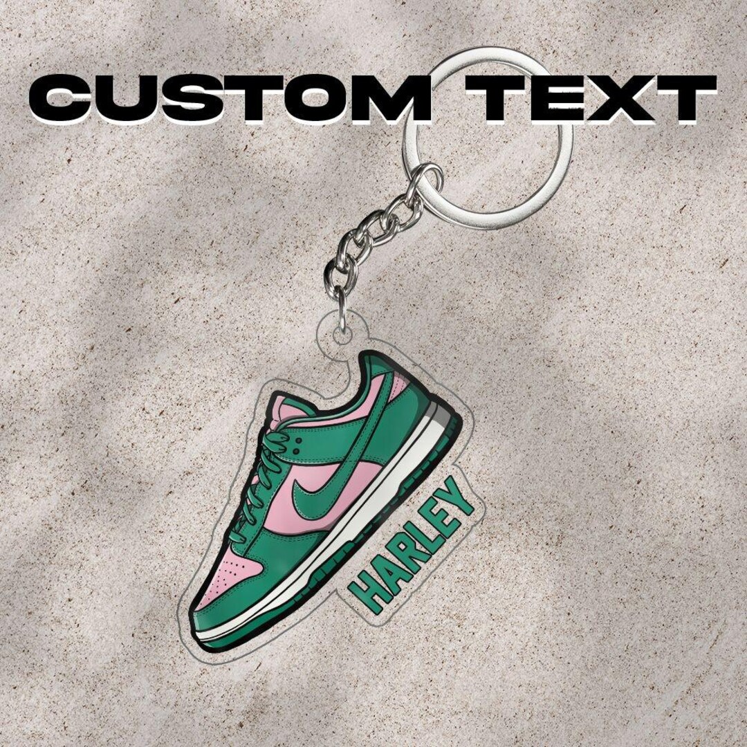 Dunk Soft Pink Malachite Sneaker Keychain Custom, Personalized 2D ...