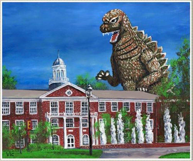 Elon University & Godzilla - Framed Photo Paper Poster - Etsy
