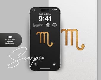 Scorpio Zodiac Phone Wallpapers | Black & White Astrology Digital ...