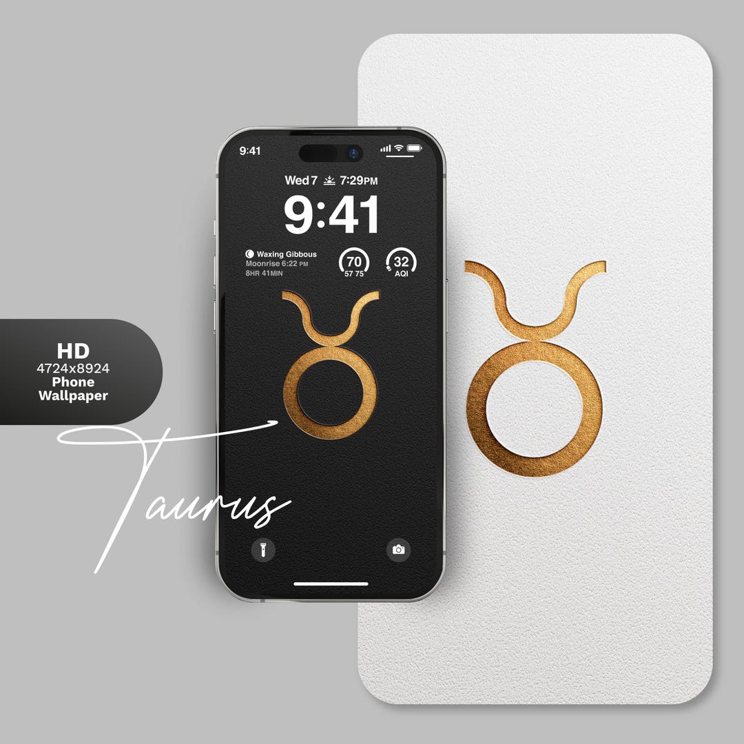 Taurus Zodiac Phone Wallpapers | Black & White Astrology Digital ...