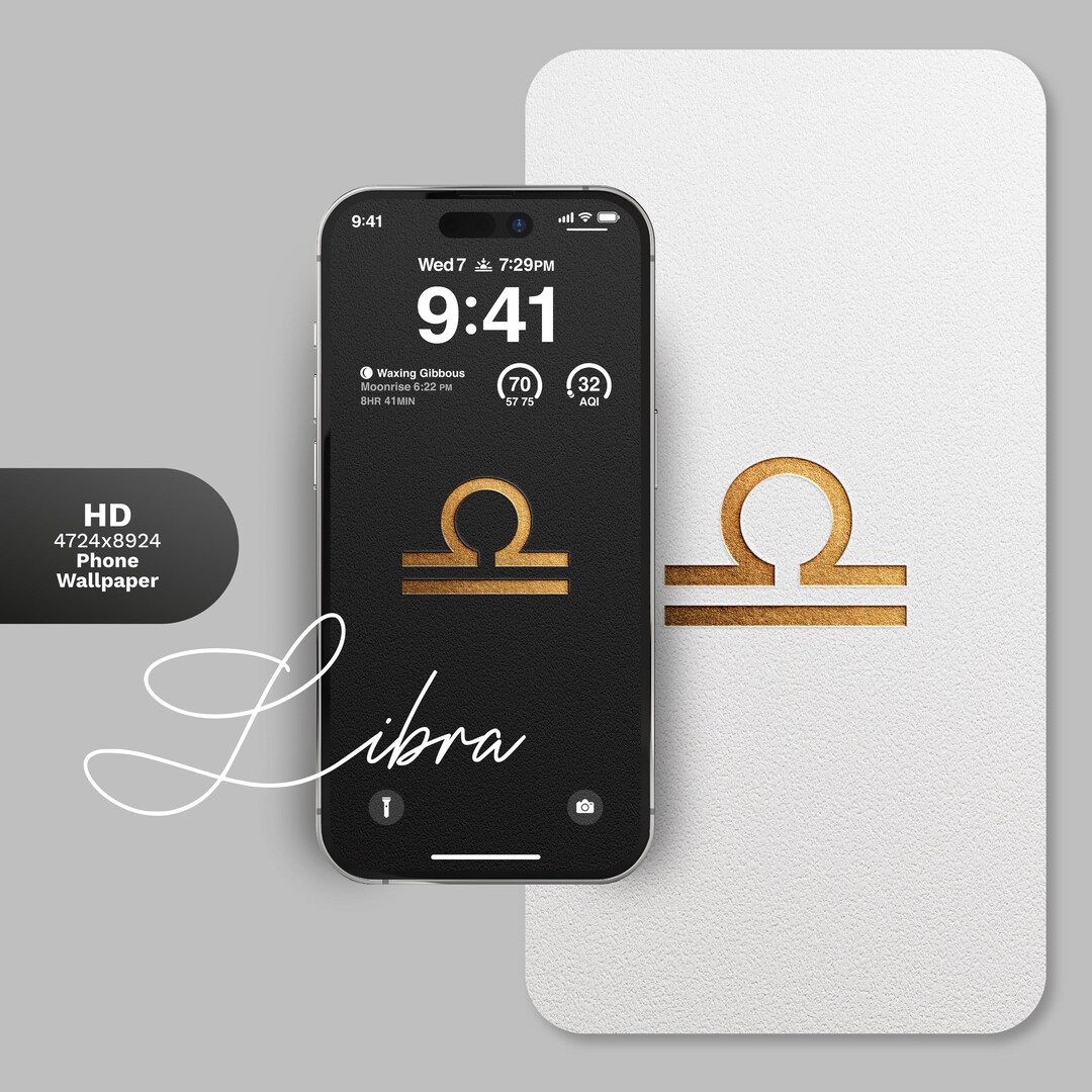 Libra Zodiac Phone Wallpapers | Black & White Astrology Digital ...