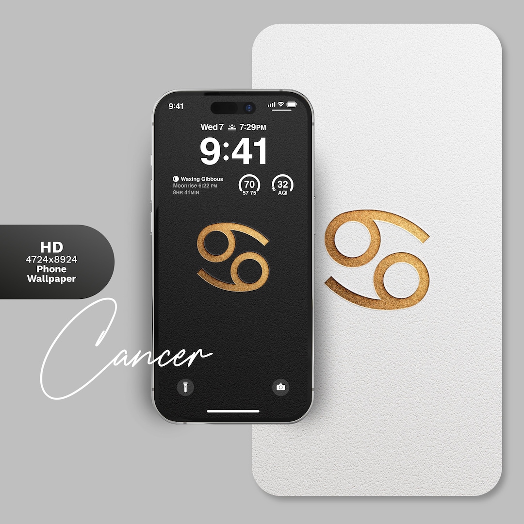 Cancer Zodiac Phone Wallpapers | Black & White Astrology Digital ...