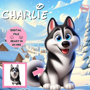 Custom Portrait Pixar Pet Personalized Dog Cartoon Photo Pixar Style ...