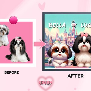 Custom Portrait Pixar Pet Personalized Dog Cartoon Photo Pixar Style ...