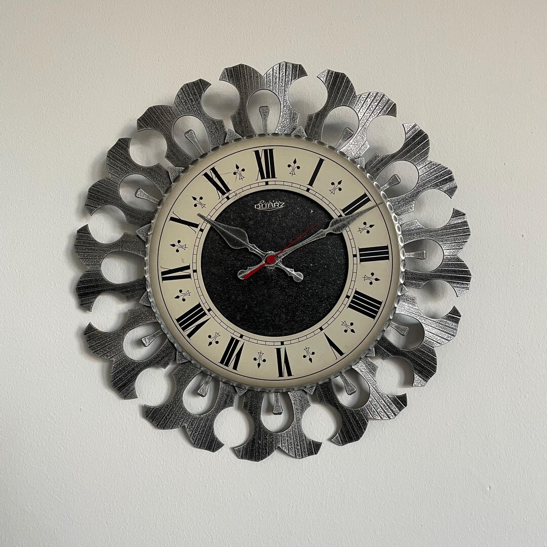 Vintage Brutalist Starburst Style Wall Clock by Richter, 1960s WORKS - Etsy