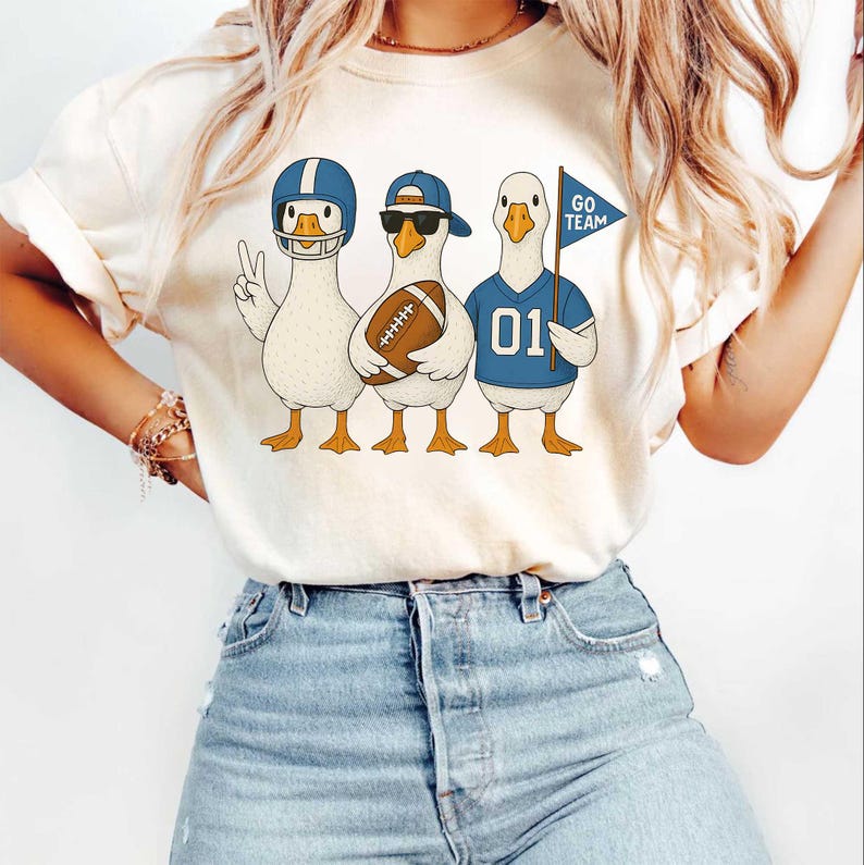 Funny Football Goose Bundle Png, Retro Football Png, Game Day Png ...