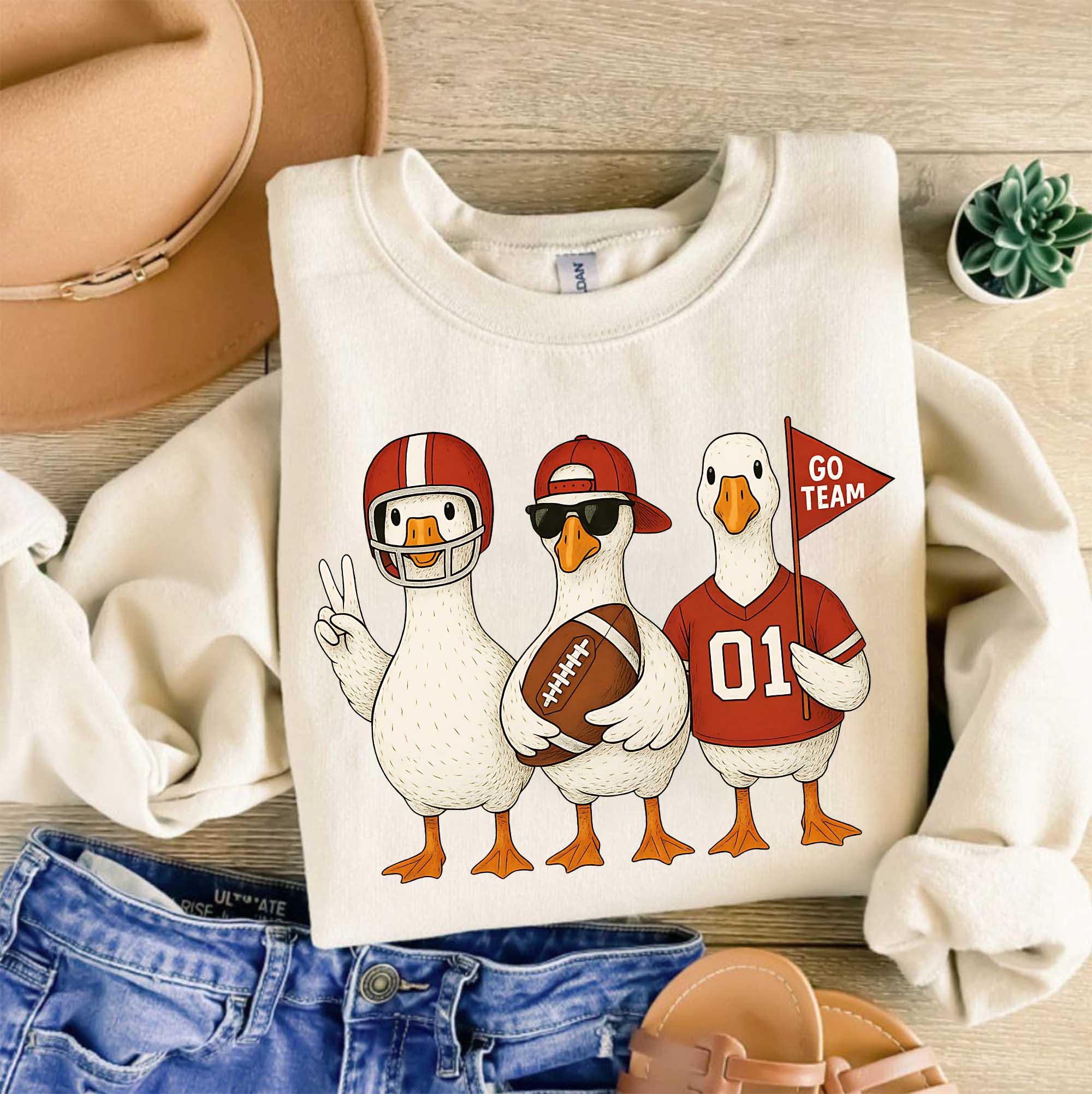 Funny Football Goose Bundle Png, Retro Football Png, Game Day Png ...