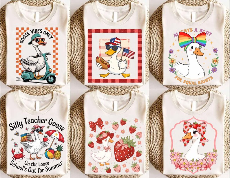 Trendy Goose 2025 Bundle Png, Silly Goose Png, 4th of July Goose Png ...