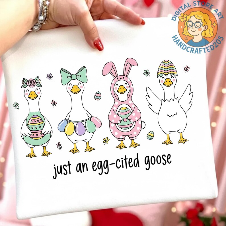 Just an Egg-cited Goose Png, Goose Easter Png, Coquette Egg Png ...