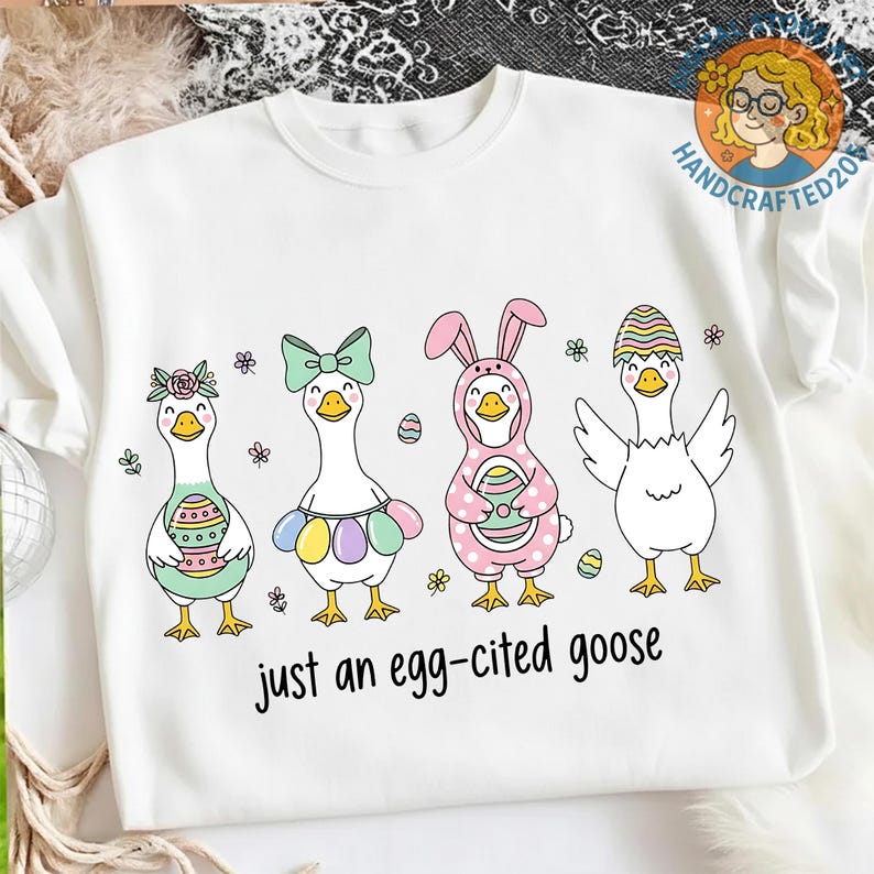 Just an Egg-cited Goose Png, Goose Easter Png, Coquette Egg Png ...