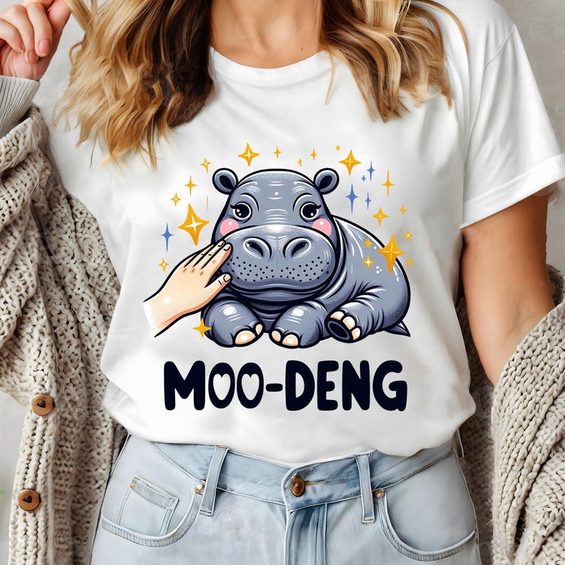 Moo Deng Bootleg PNG Vintage 90s Graphic PNG, Cute Moo Deng Shirt ...