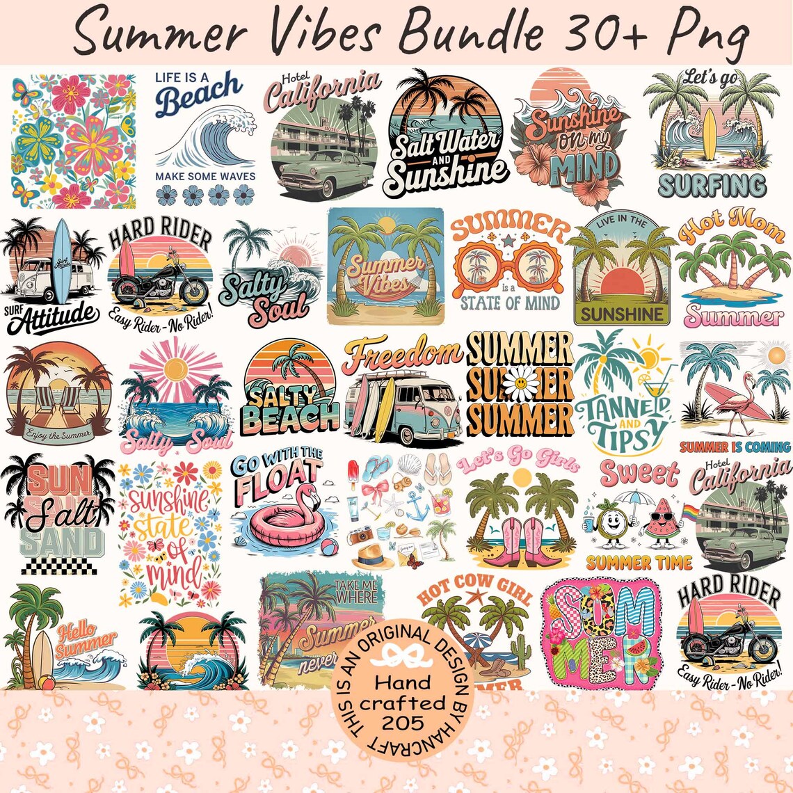 Summer Vibes Bundle Png, Trendy Summer Png, Here Come the Sun Png ...